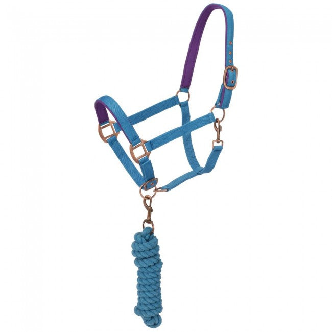 AQUA BLUE - Neoprene Padded Halter with Lead Set — Bushland Ranch Store