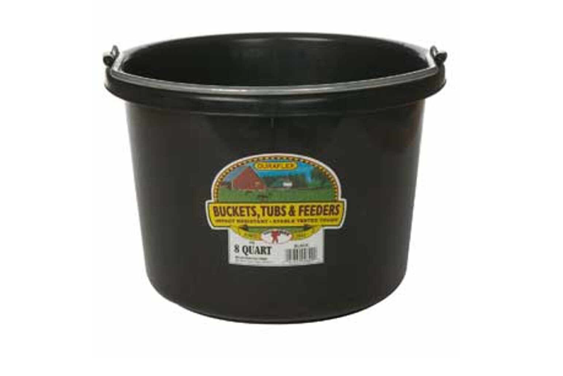 8QT BLACK PLASTIC BUCKET — Bushland Ranch Store