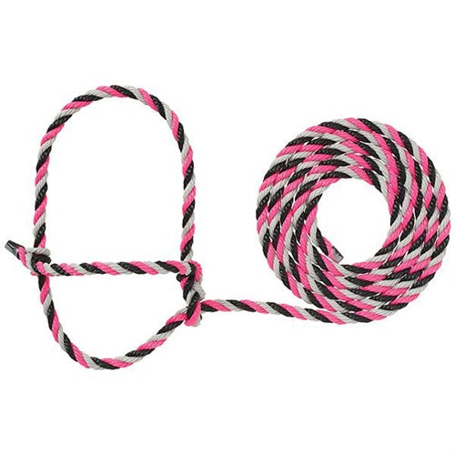Cattle Rope Halter - Pink/Black/Gray — Bushland Ranch Store